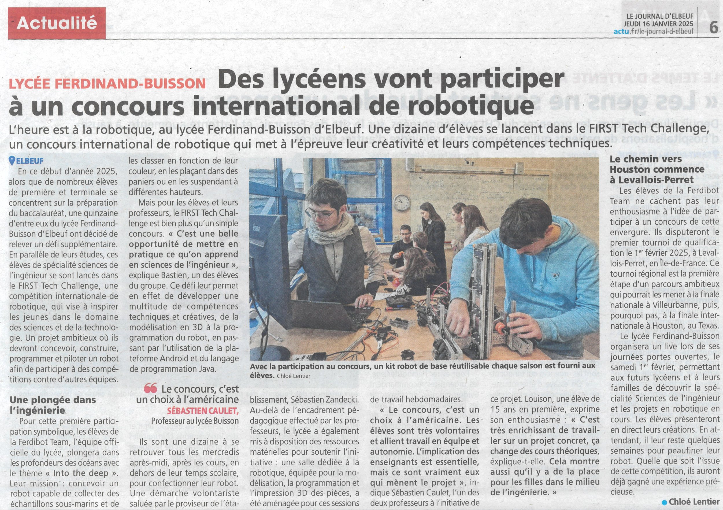 Des nouvelles de Ferdibot ! - Lycée Ferdinand BUISSON ELBEUF